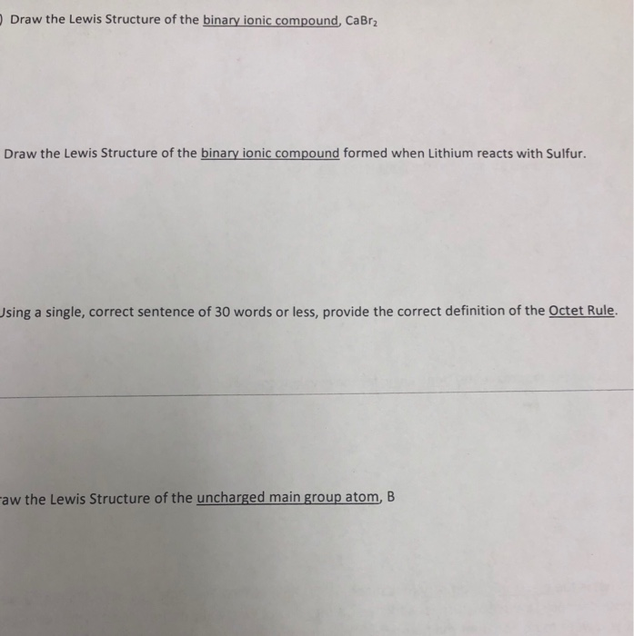 Solved Draw the Lewis Structure of the binary ionic | Chegg.com