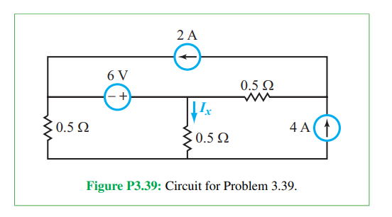 Solved *3.39 ﻿Apply mesh analysis to the circuit of Fig. | Chegg.com