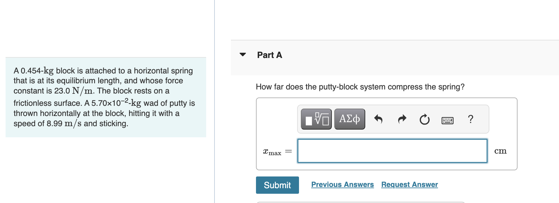 Solved A 0.454-kg block is attached to a horizontal spring | Chegg.com