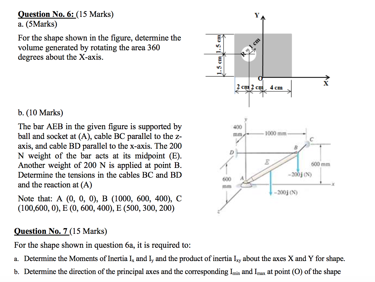 Solved Question No. 6: (15 Marks) a. (5Marks) For the shape | Chegg.com