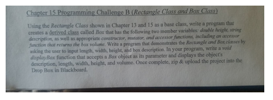 Solved Chapter 15 Programming Challenge B (Rectangle Class | Chegg.com