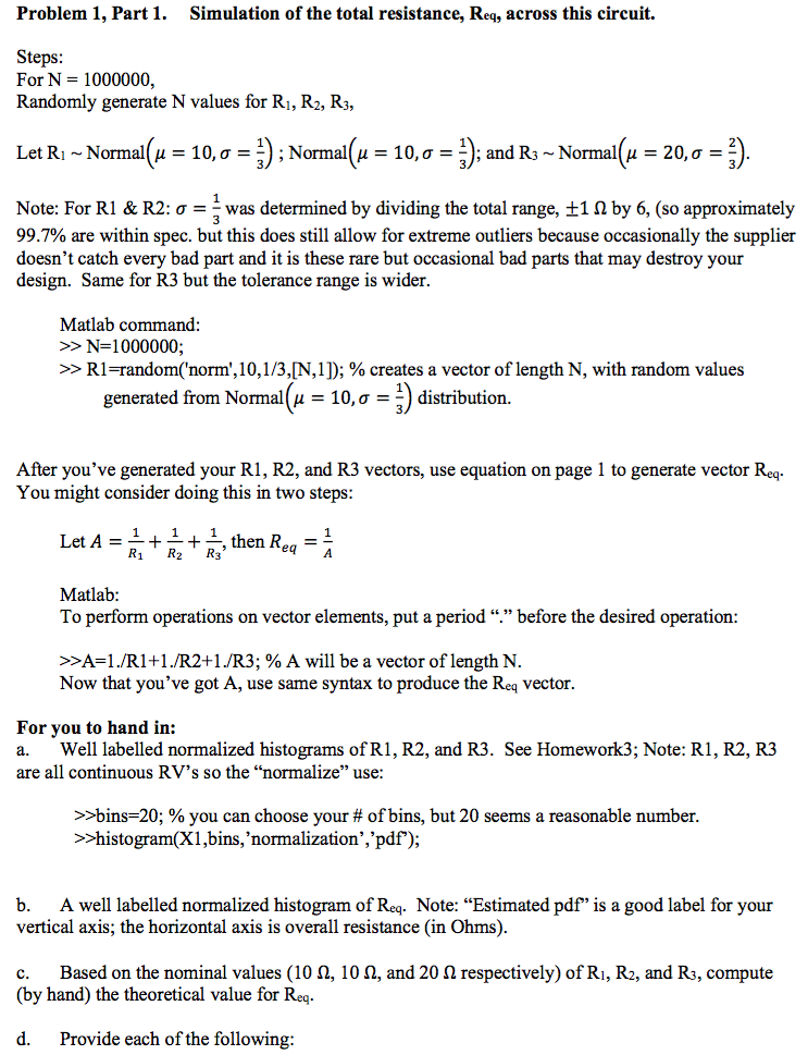 Solved PROBLEM 1: Monte Carlo Simulation. Simulate the | Chegg.com