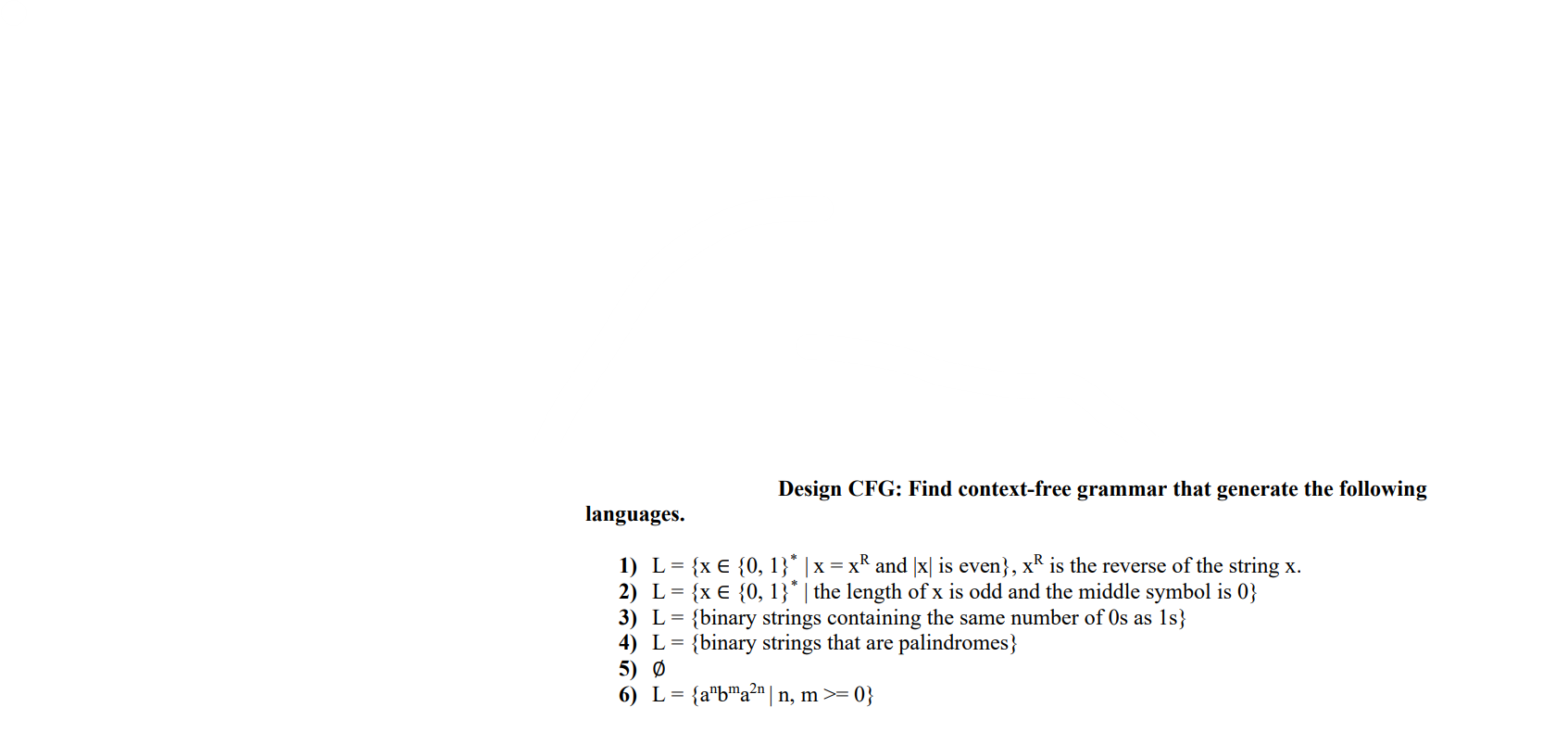 Solved Design CFG: Find context-free grammar that generate | Chegg.com