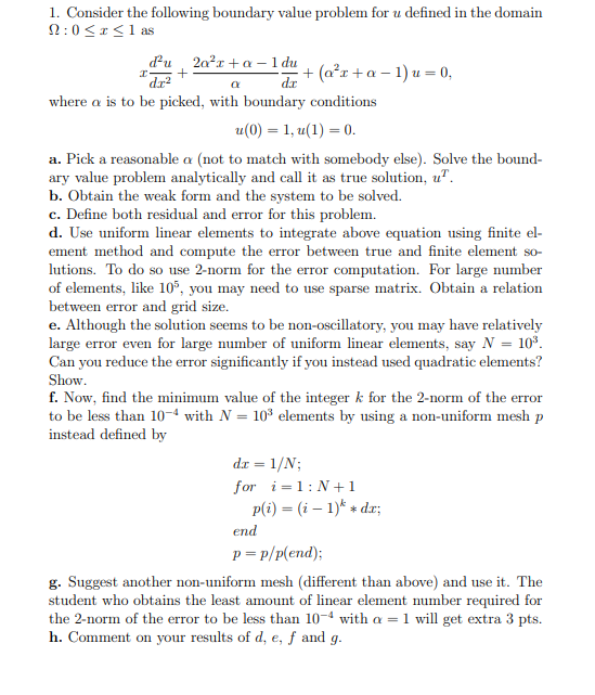 1. Consider the following boundary value problem for | Chegg.com