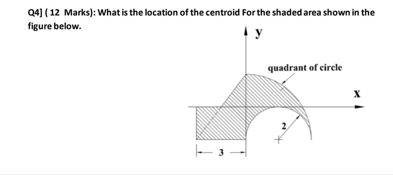Solved Q4] ( 12 Marks): What is the location of the centroid | Chegg.com