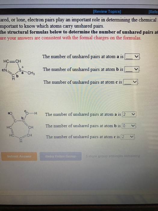 Solved use the structural formulas below to determine the | Chegg.com