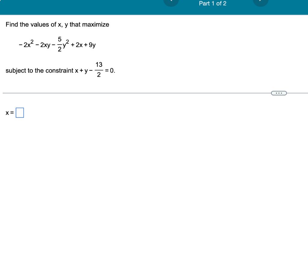 Solved Find The Values Of Xy That Maximize 