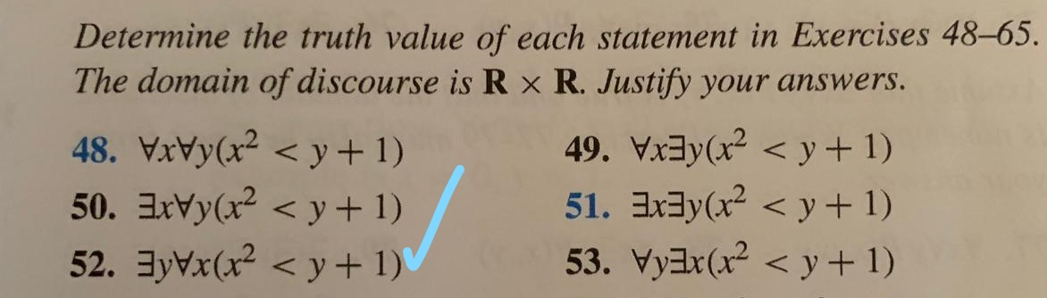 Solved Determine the truth value of each statement in | Chegg.com
