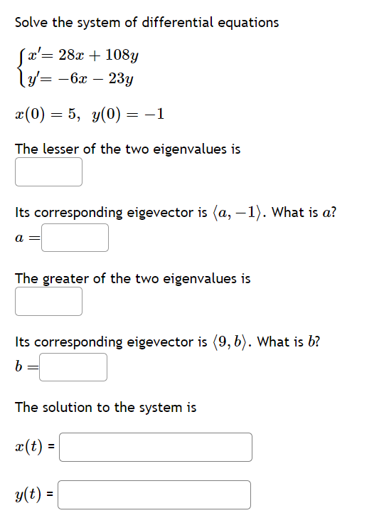 Solved Solve the system of differential equations | Chegg.com