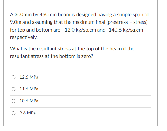 Solved A 300 mm by 450 mm beam is designed having a simple | Chegg.com