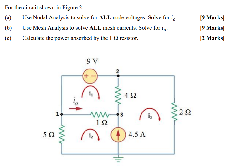 Solved For the circuit shown in Figure 2, (a) Use Nodal | Chegg.com