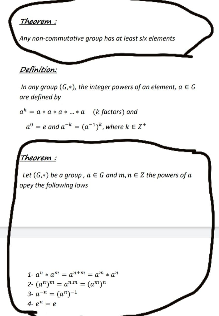 Solved Theorem : Any non-commutative group has at least six | Chegg.com