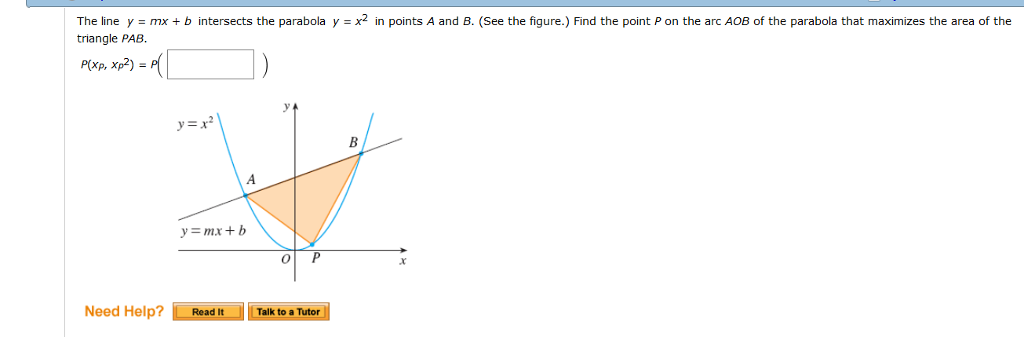 Solved The line y - mx+ b intersects the parabola y x2 in | Chegg.com