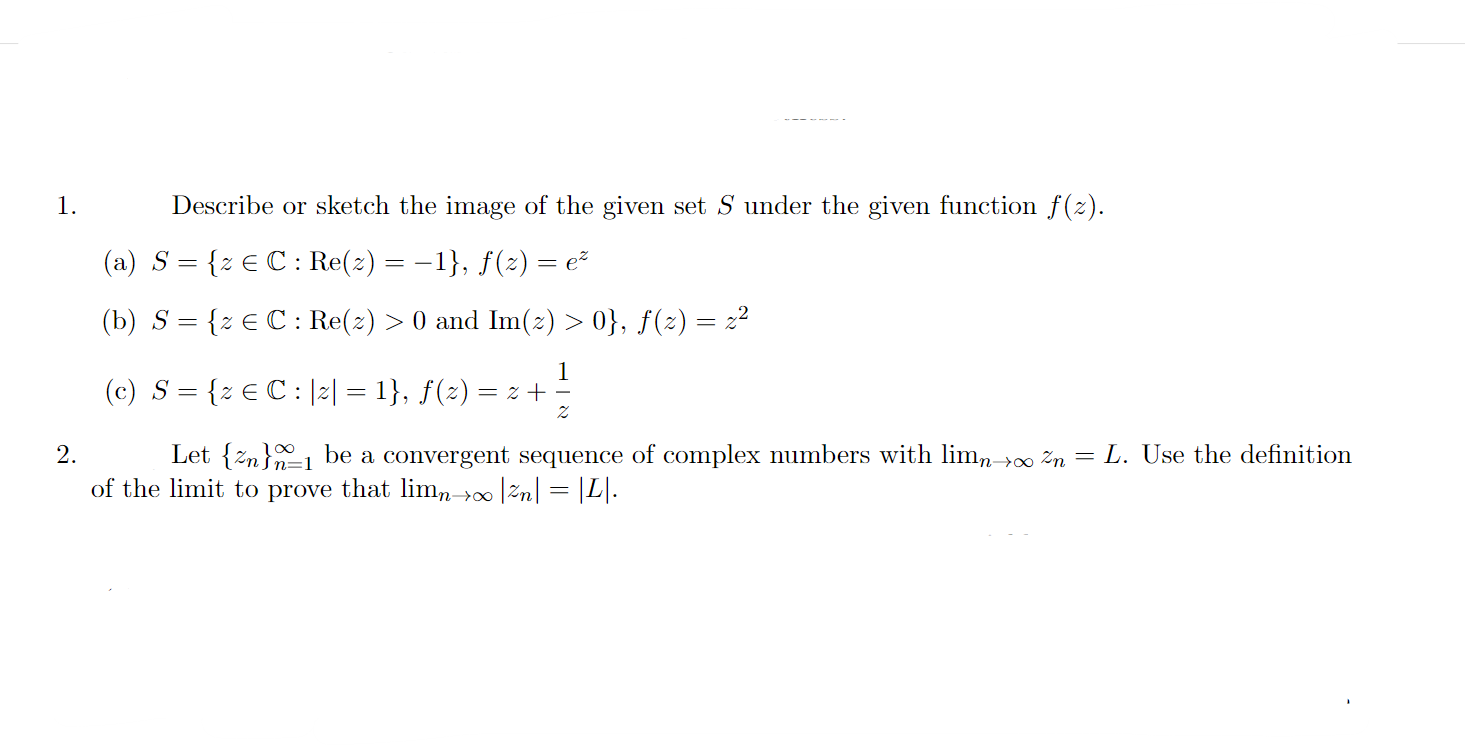 Solved 1. Describe or sketch the image of the given set S | Chegg.com