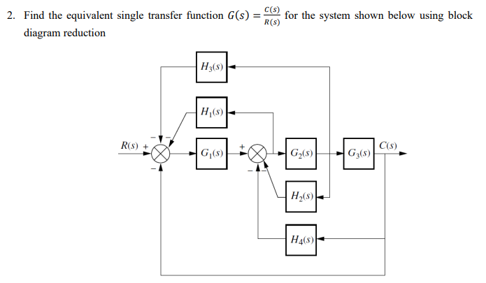 Solved Find the equivalent single transfer function | Chegg.com