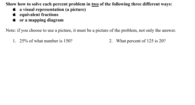 Show how to solve each percent problem in two of the | Chegg.com