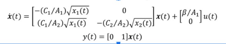 Solved Linearize non-linear system for 2 tanks. | Chegg.com