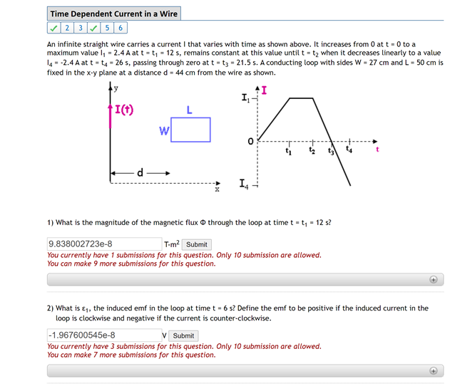 Solved Time Dependent Current in a Wire 23 5 6 An infinite | Chegg.com
