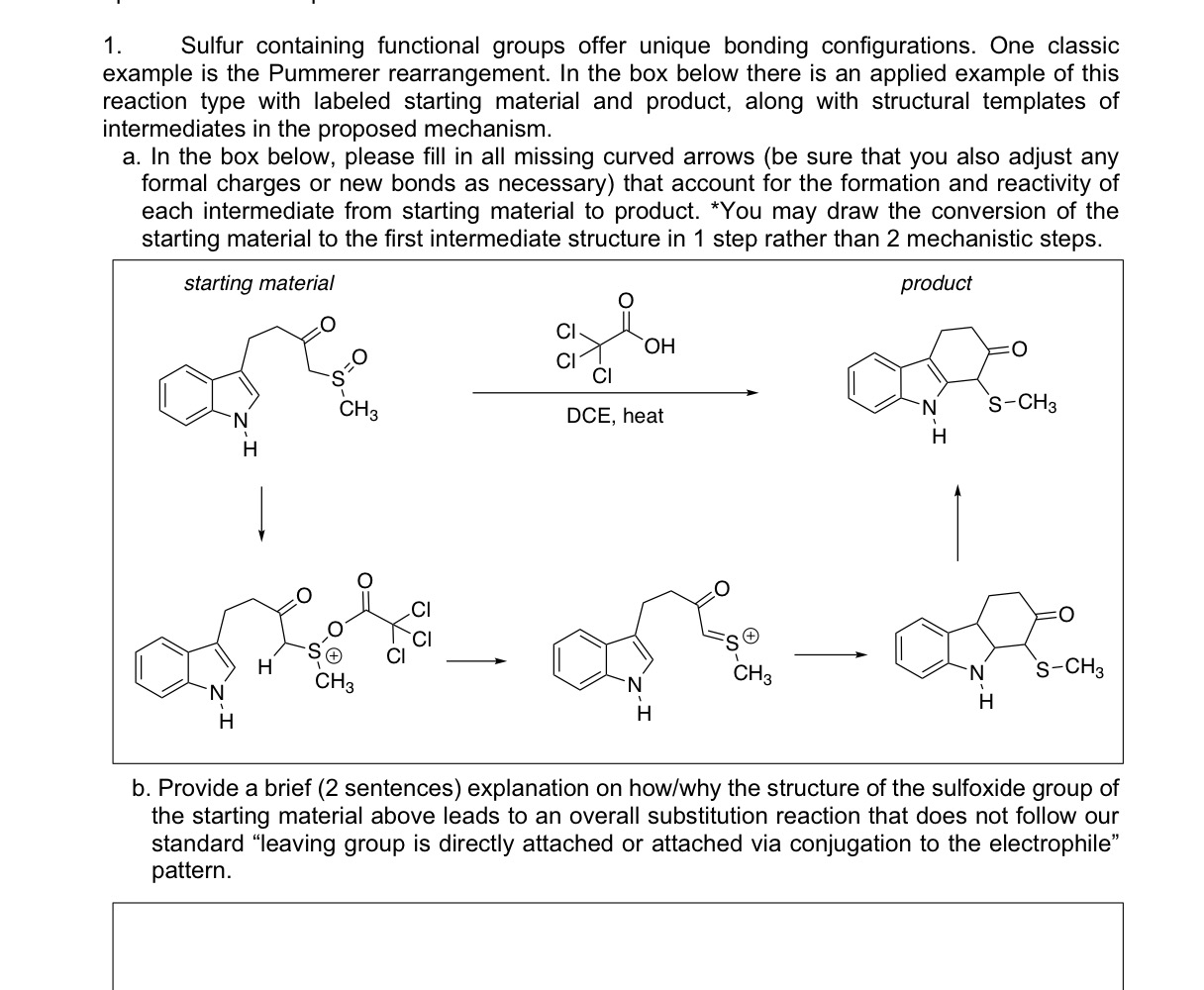 Solved 1. ﻿Sulfur containing functional groups offer unique | Chegg.com
