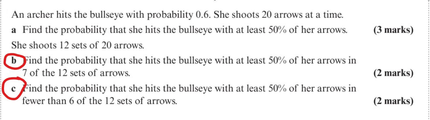 Solved An archer hits the bullseye with probability 0.6. She | Chegg.com