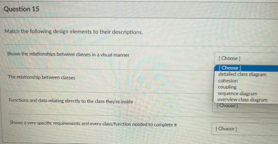 Solved Match the following design elements to their | Chegg.com