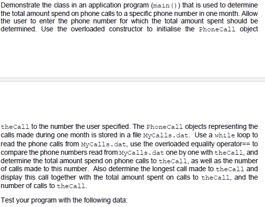 Solved Define a class PhoneCall as an ADT that uses separate | Chegg.com