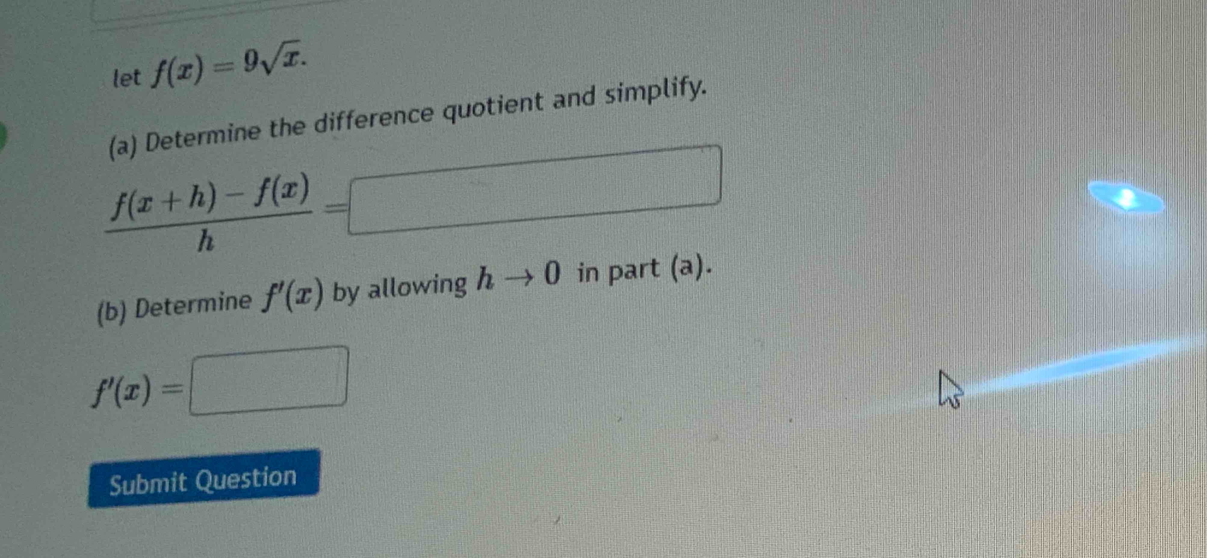 Solved let f(x)=9x2.(a) ﻿Determine the difference quotient | Chegg.com
