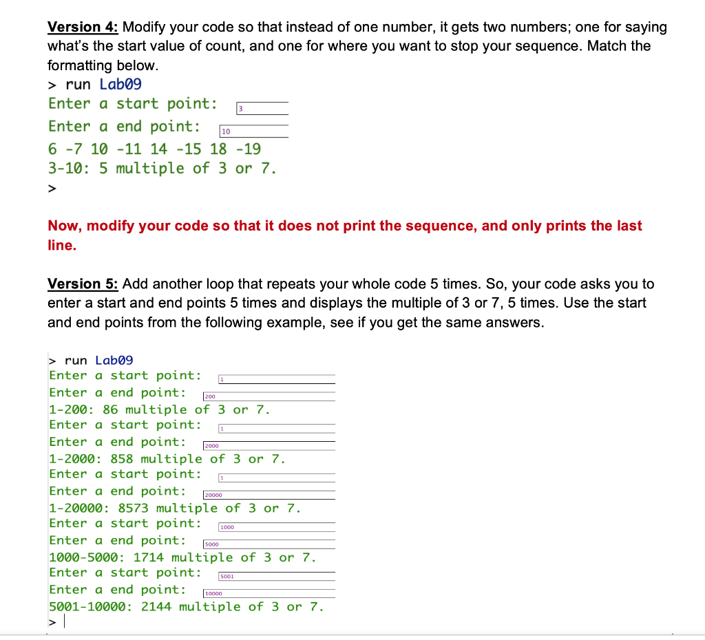Solved Version 1: Create a class call Lab9, inside the | Chegg.com