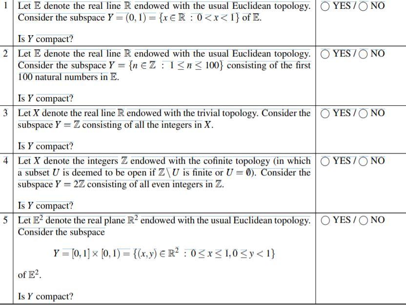 Solved Let E denote the real line R endowed with the usual | Chegg.com