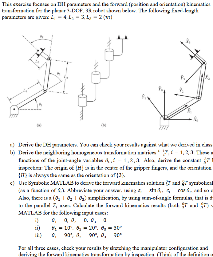 Solved This exercise focuses on DH parameters and the | Chegg.com