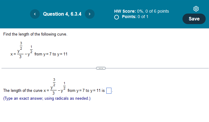 Solved Find the length of the following curve. x=3y23−y21 | Chegg.com