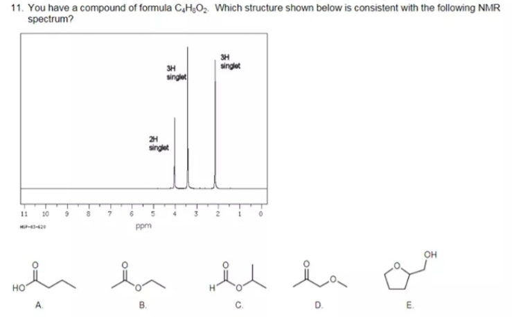 Solved You have a compound of formula C4H8O2. Which | Chegg.com