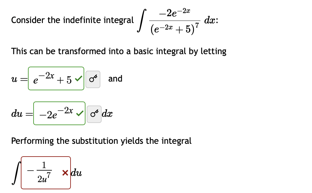 Solved Consider the indefinite integral ∫(e−2x+5)7−2e−2xdx | Chegg.com