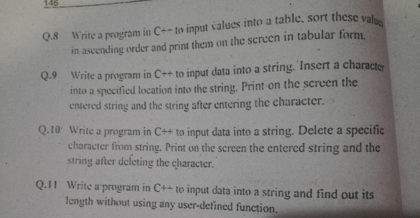 Solved 146 08 Wrte A Program In C To Input Values Into A