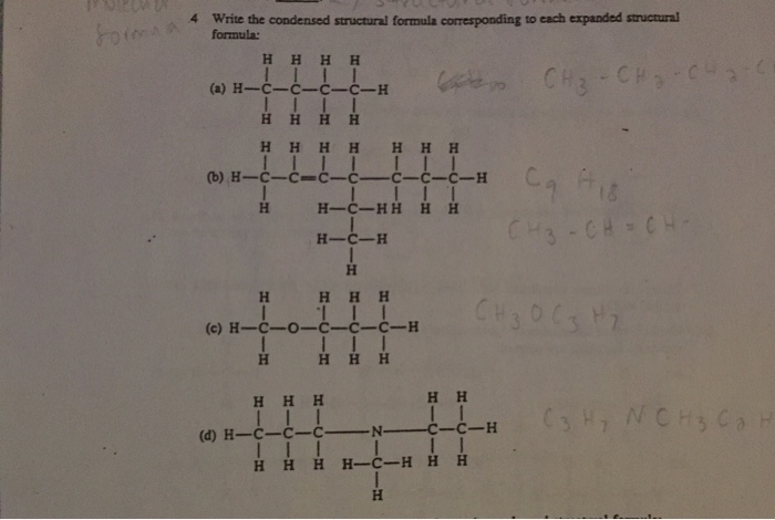 Solved 4 Write the condensed structural formula | Chegg.com