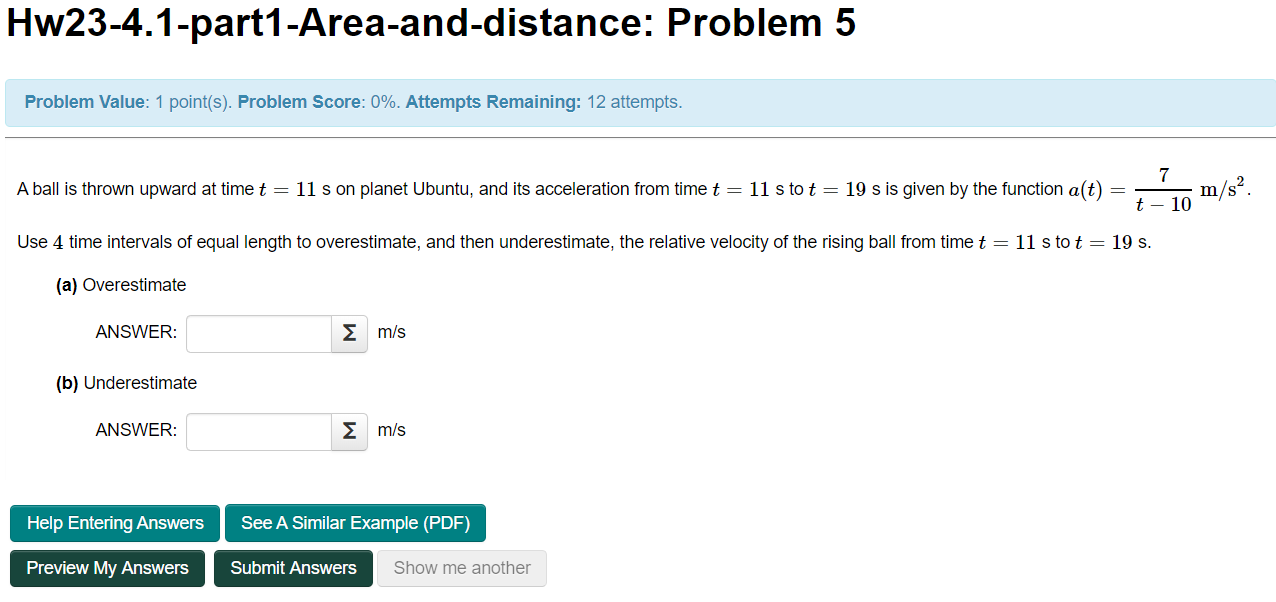 Solved Hw23-4.1-part1 -Area-and-distance: Problem 1 Problem | Chegg.com