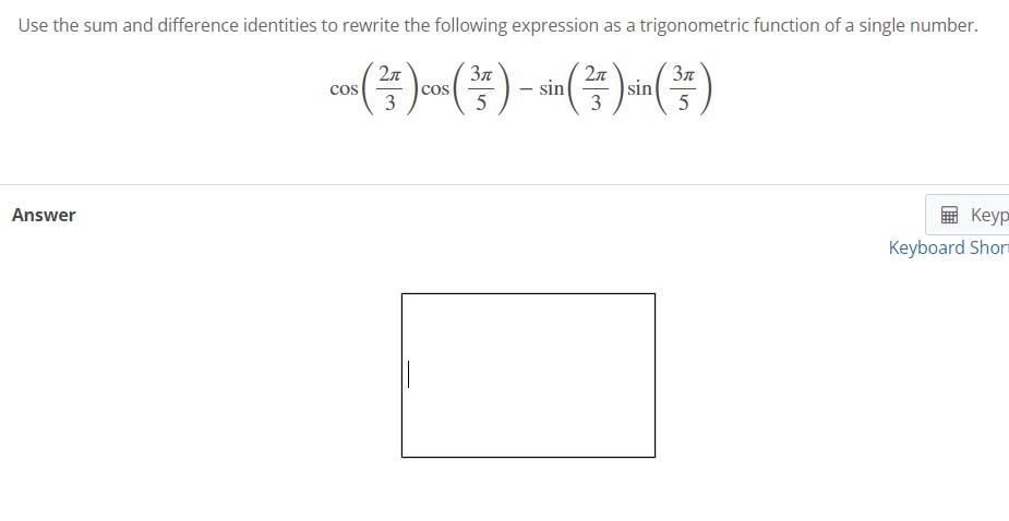 Solved Use the sum and difference identities to rewrite the | Chegg.com