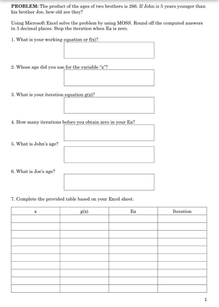 Solved PROBLEM: The product of the ages of two brothers is | Chegg.com