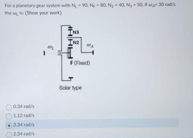 Solved For a planetary gear system with | Chegg.com