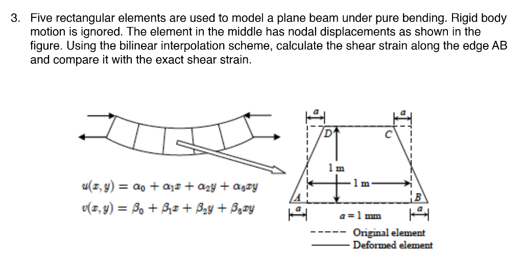 3. Five rectangular elements are used to model a | Chegg.com