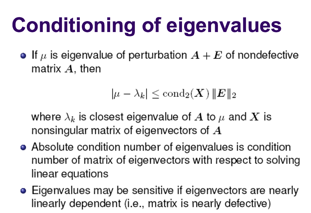Solved Conditioning of eigenvalues . If u is eigenvalue of | Chegg.com
