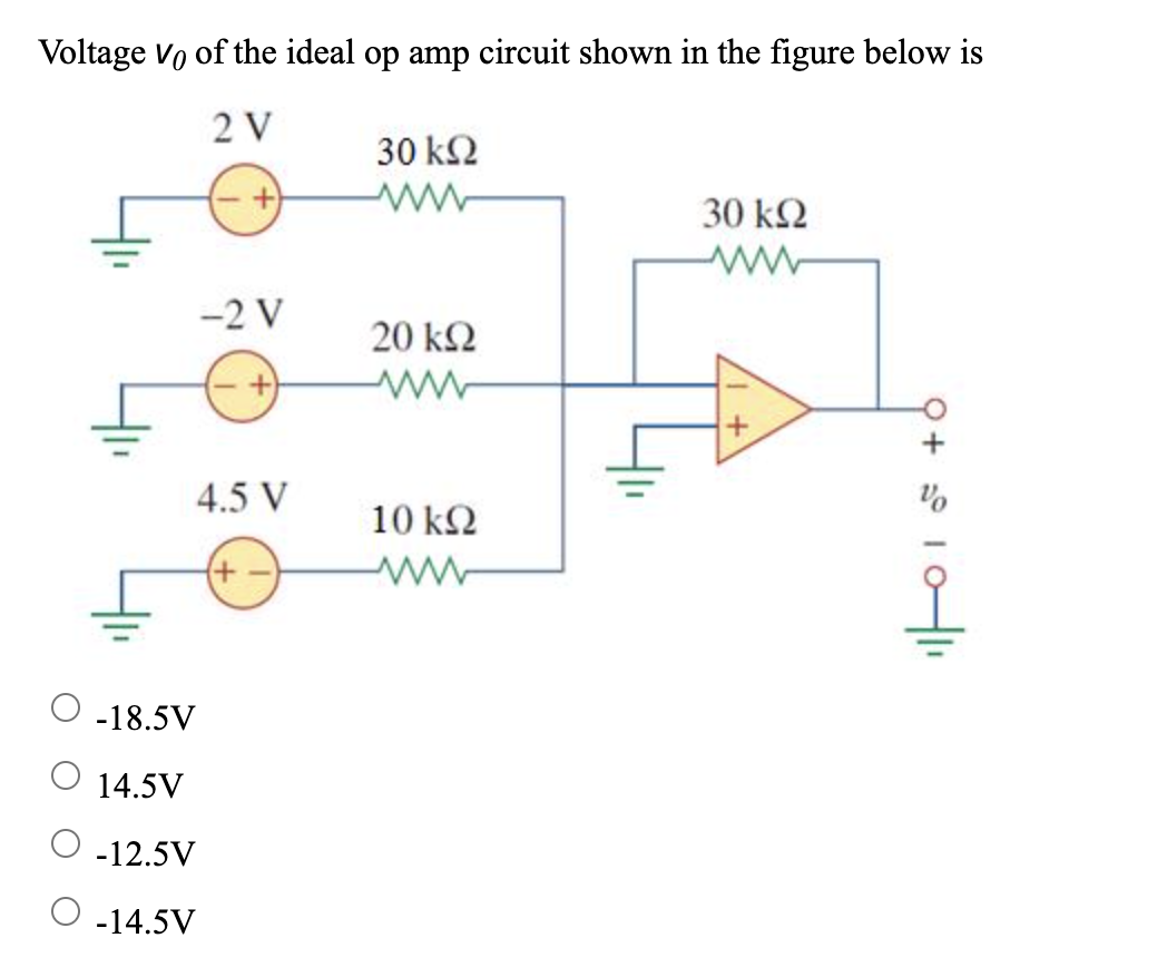 Solved Voltage v0 of the ideal op amp circuit shown in the | Chegg.com