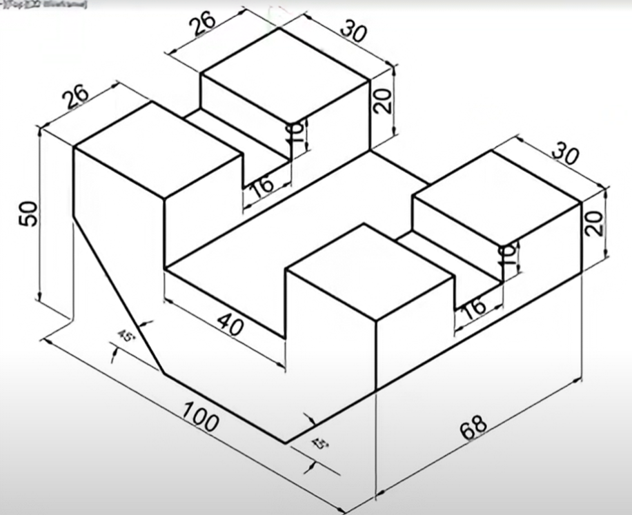 Solved CAN YOU DRAW FRONT RIGHT(SIDE) AND TOP IN AUTOCAD? | Chegg.com