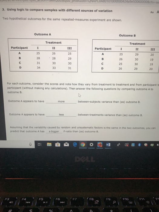 Solved 3. Using logic to compare samples with different | Chegg.com