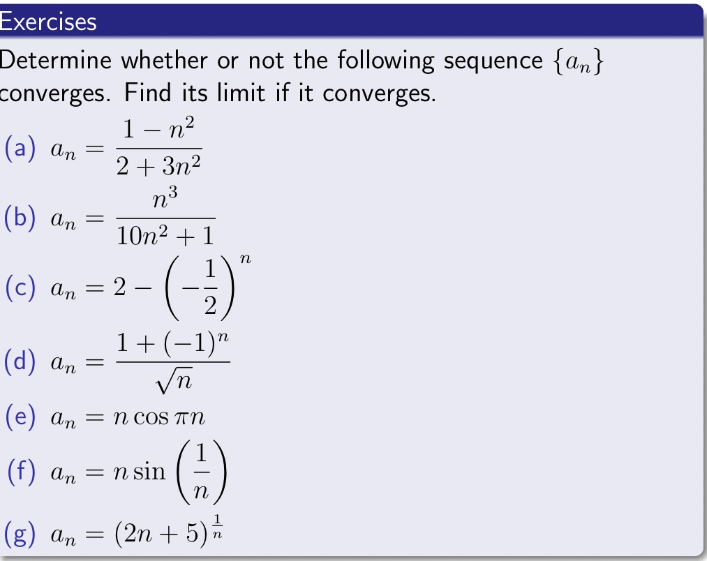 Solved Determine whether or not the following sequence {an} | Chegg.com