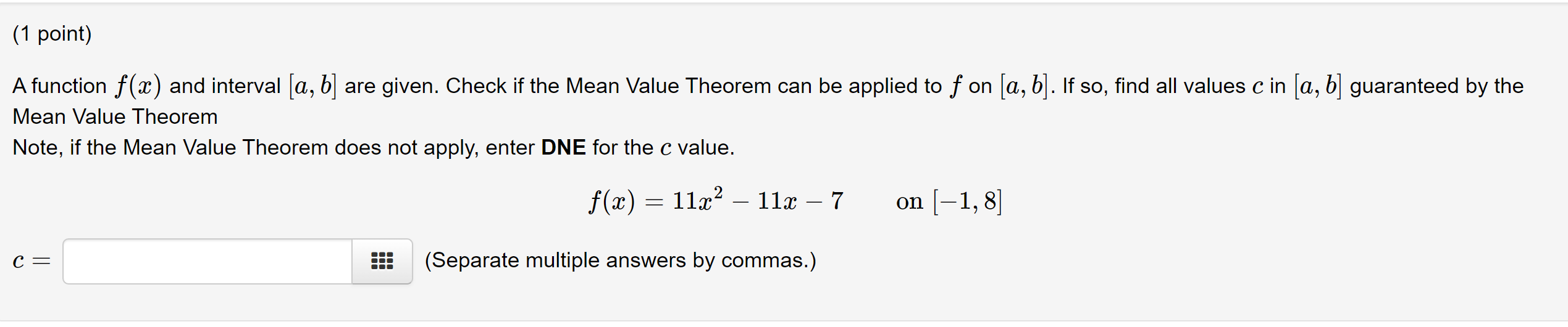 Solved Please use mean value theorem last person was wrong | Chegg.com