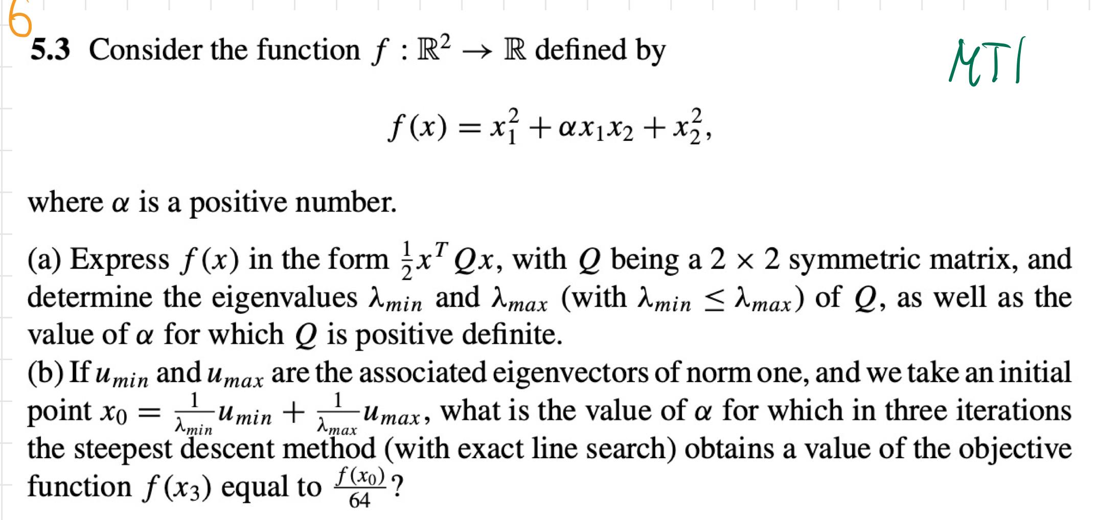 Solved 6 5.3 Consider the function f : R2 → R defined by MII | Chegg.com