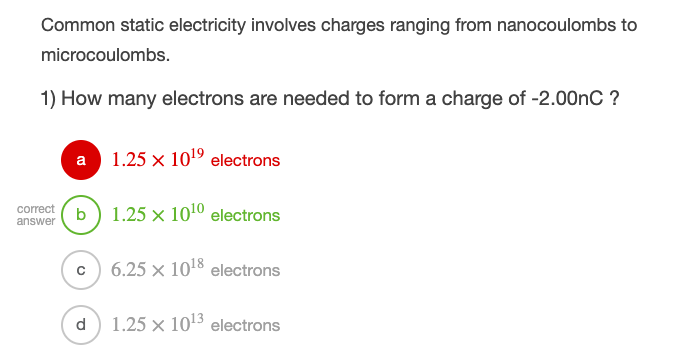 Solved Common static electricity involves charges ranging | Chegg.com