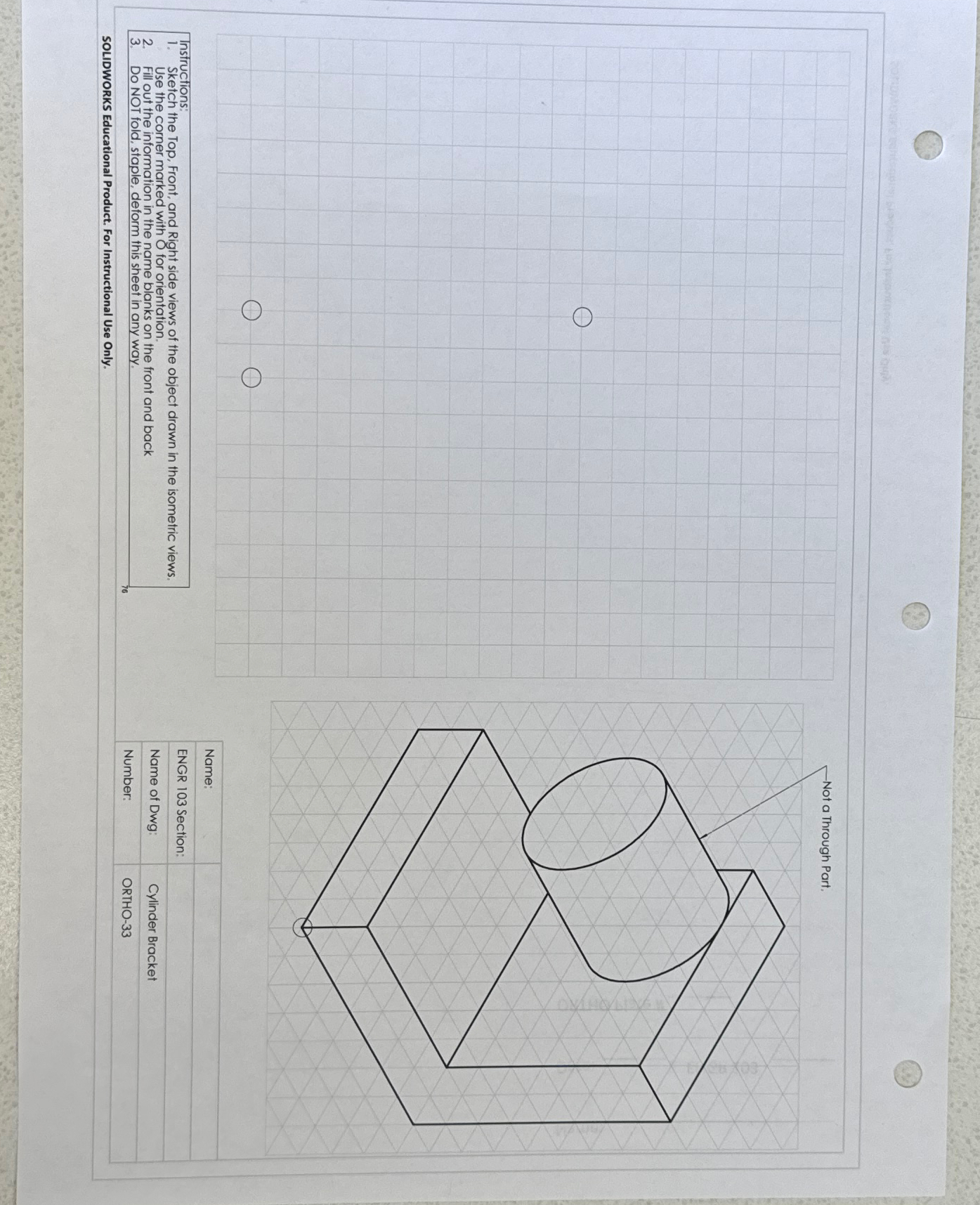 Please draw the isometric view of this from front | Chegg.com