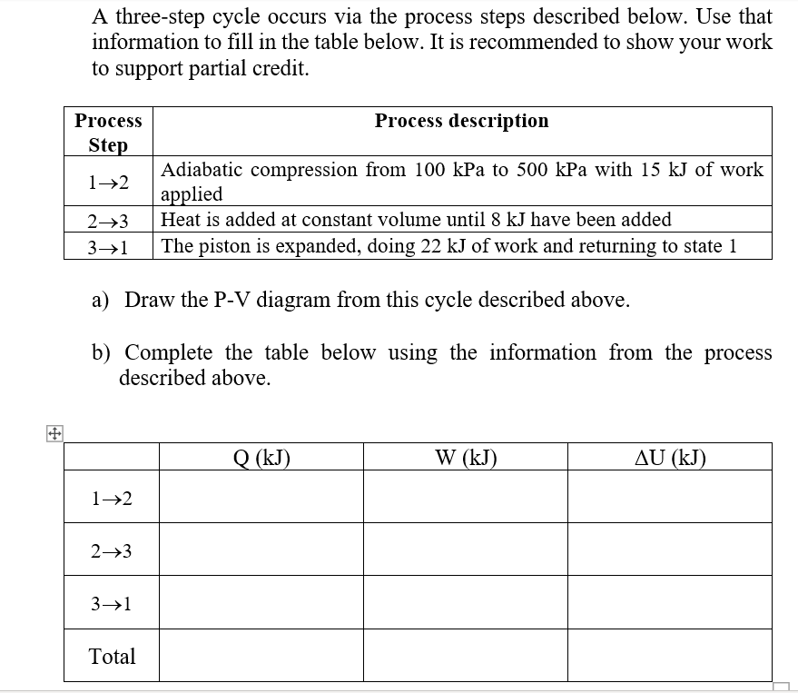 Solved A three-step cycle occurs via the process steps | Chegg.com